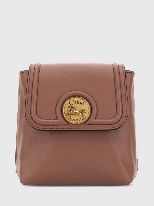 Chloé Horse Medal Leather Backpack - Pink