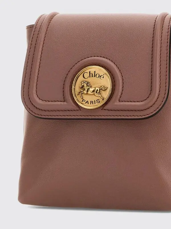 Chloé Horse Medal Leather Backpack - Pink