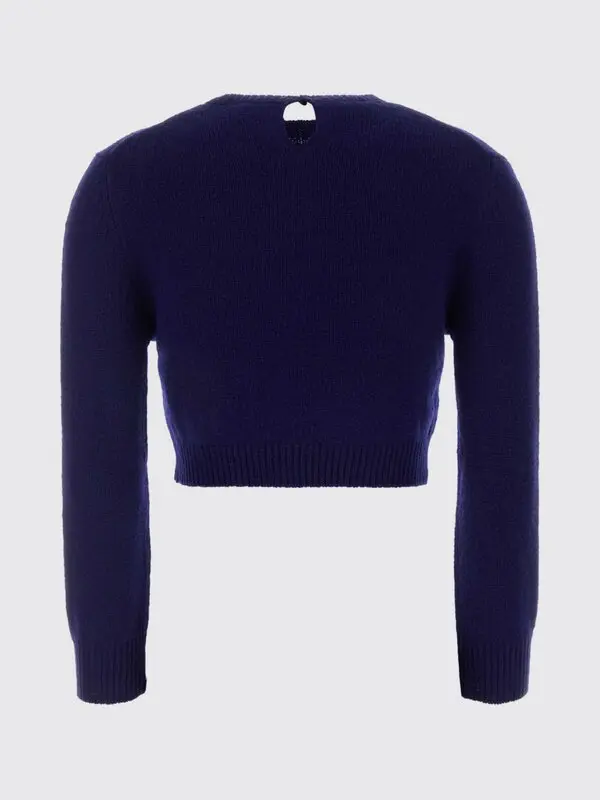 JIL SANDER Wool Blend Crop Knit Top - Blue