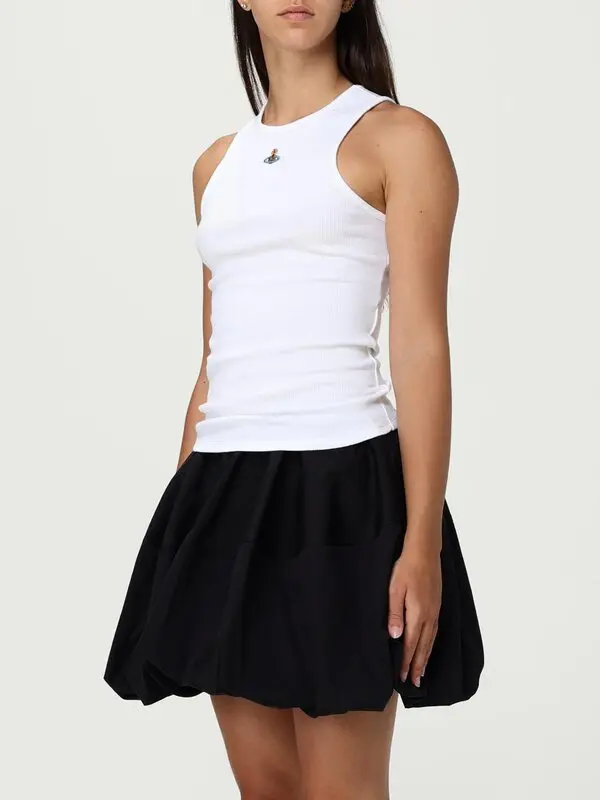 VIVIENNE WESTWOOD Cotton Ribbed Tank Top - White