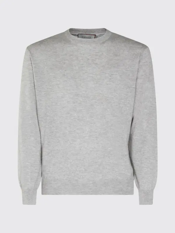Canali Pure Cashmere Long-sleeved Crewneck Sweater - Grey