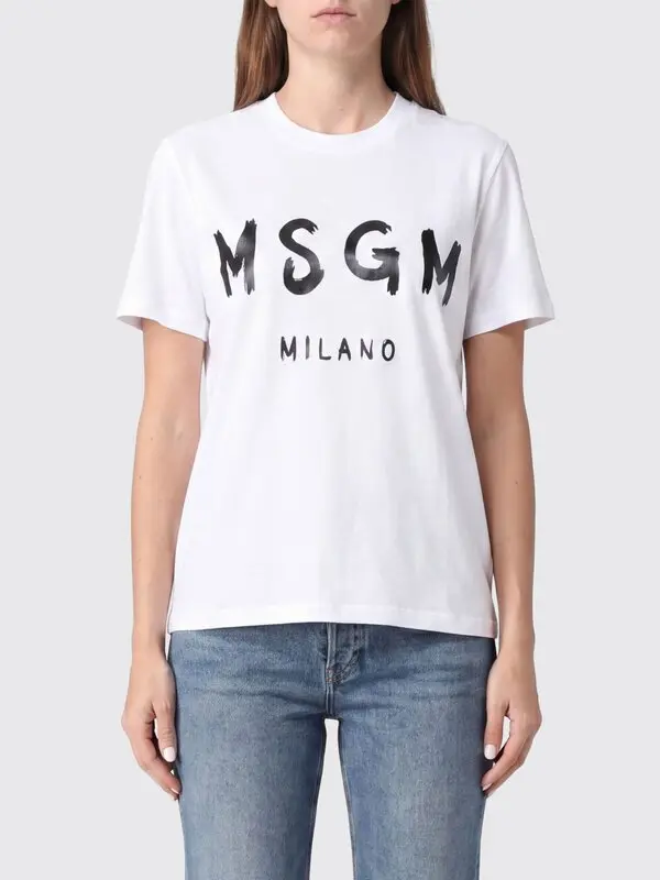 MSGM Logo Cotton T-shirt - White