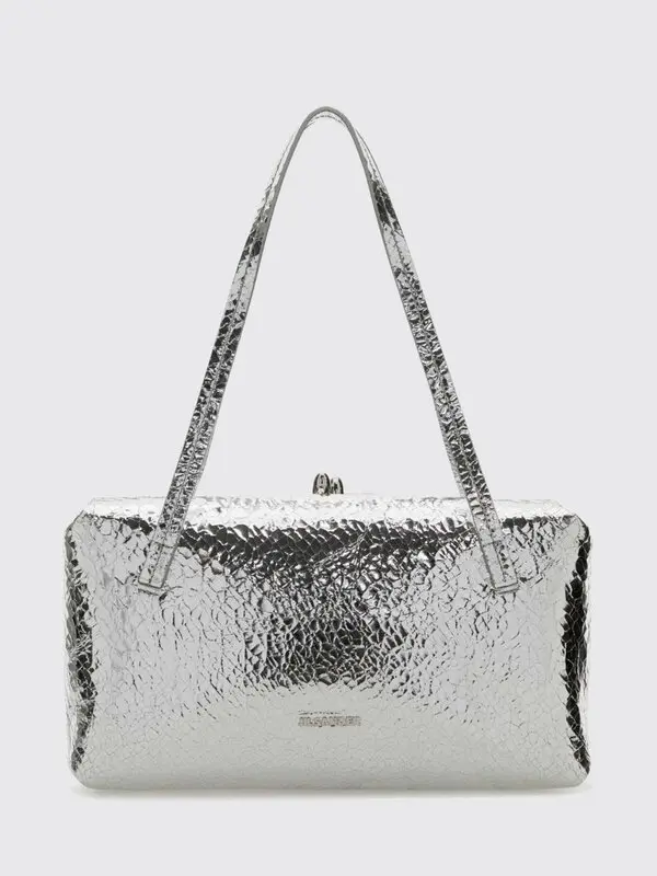 JIL SANDER Goji Pillow Bag In Laminated Craquelé Nappa - Blue