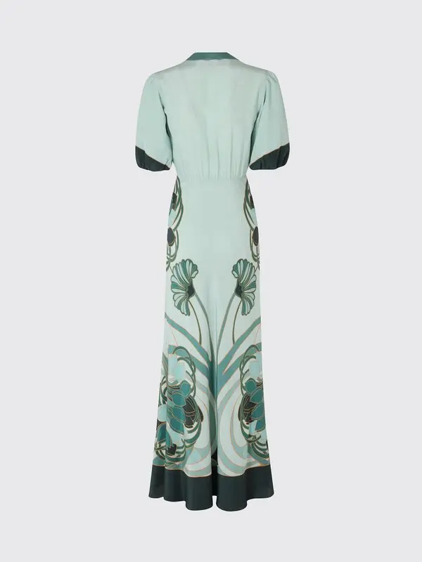 La DoubleJ Marlene Long Dress In Printed Silk