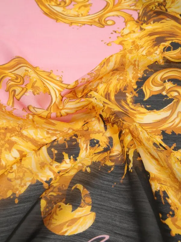 Versace Baroque Print Silk Foulard - Gold
