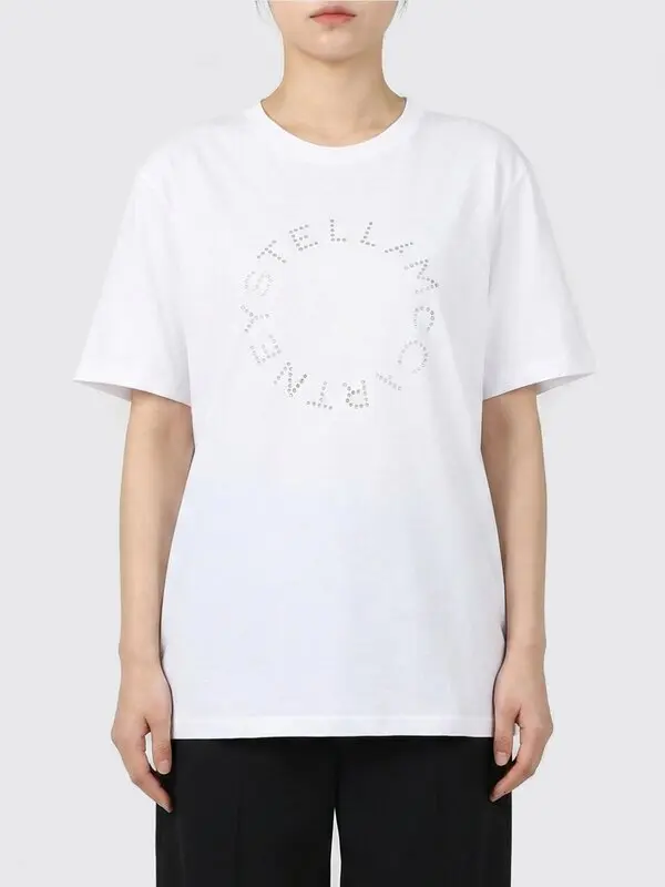 Stella McCartney Cotton T-shirt With Logo Detail - White