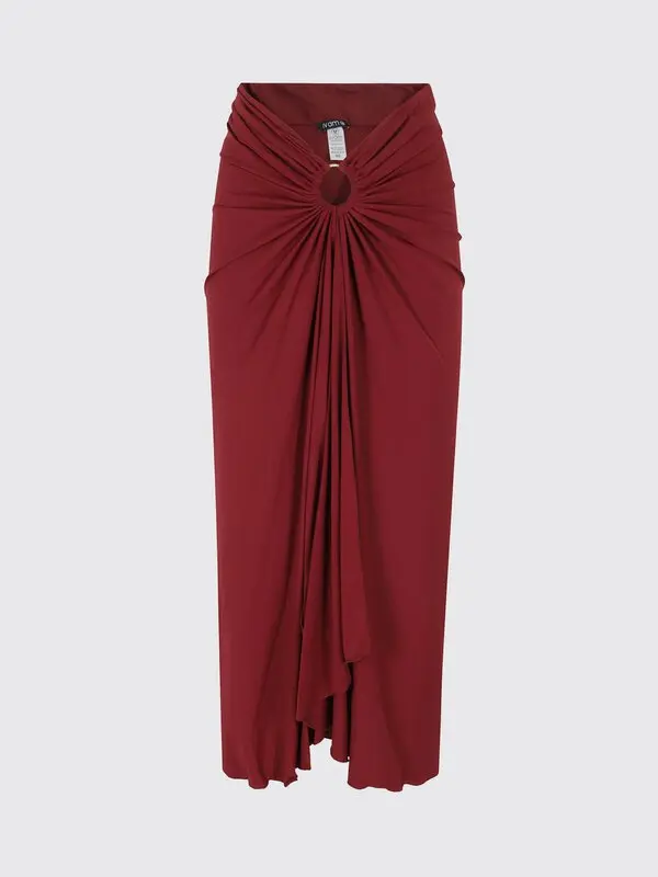 IV.AM Synthetic Jersey Draped Waist Pencil Skirt - Silver