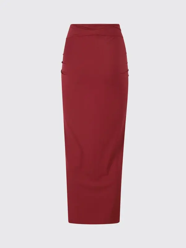 IV.AM Synthetic Jersey Draped Waist Pencil Skirt - Silver