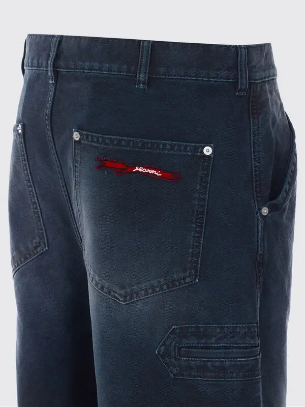 Marni Wide Leg Jeans In Cotton Denim - Blue
