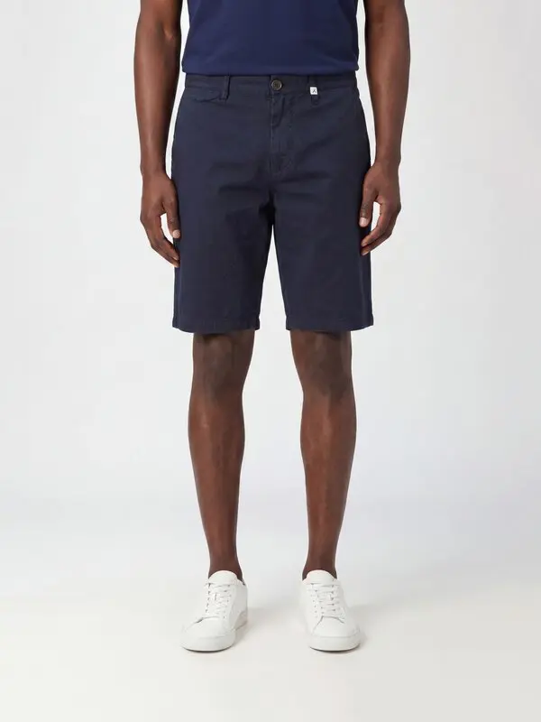 MYTHS Chino Shorts In Linen Blend - Blue 1