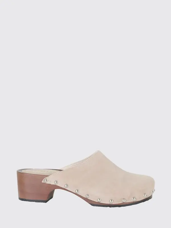 Superga Clogs In Suede With Studs - Camel