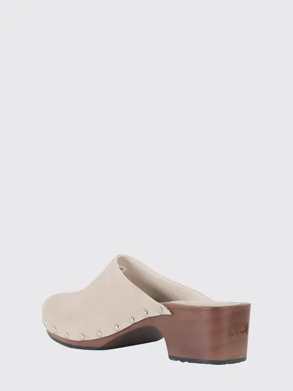 Superga Clogs In Suede With Studs - Camel