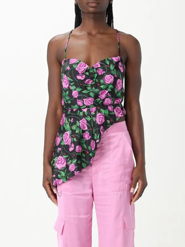 CHIARA FERRAGNI Floral Print Asymmetrical Top