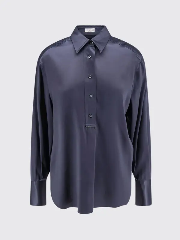 Brunello Cucinelli Classic Silk Shirt - Blue