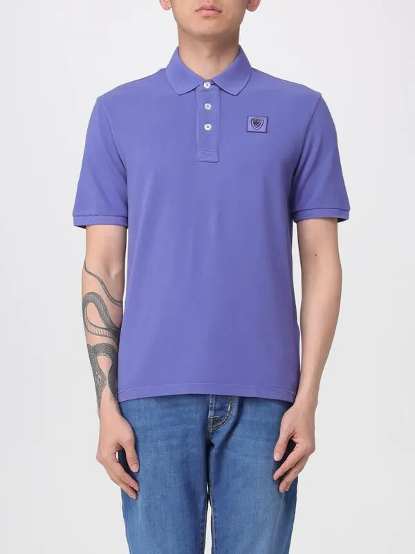 BLAUER. Cotton Polo Shirt With Logo