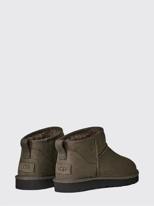 UGG Classic Ultra Mini Crocodile Print Nubuck Ankle Boots - Grey