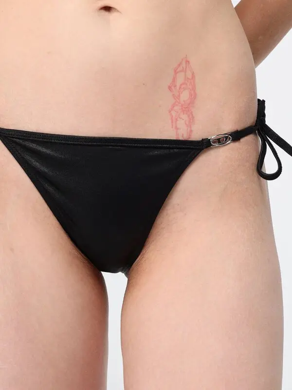 DIESEL® Stretch Tech Fabric Triangle Bikini Top With Oval D Logo