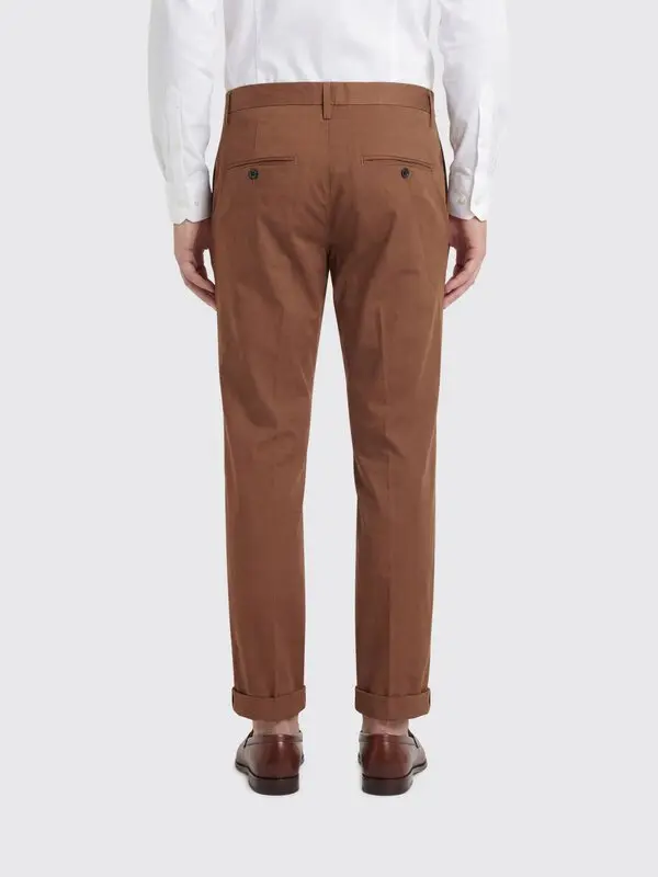 DONDUP Cotton Blend Chino Trousers - Brown