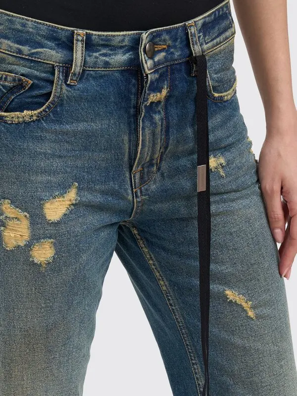 ANN DEMEULEMEESTER Distressed Denim Flared Jeans