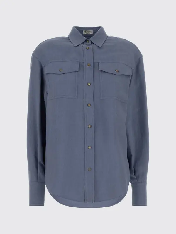 Brunello Cucinelli Linen Blend Casual Shirt