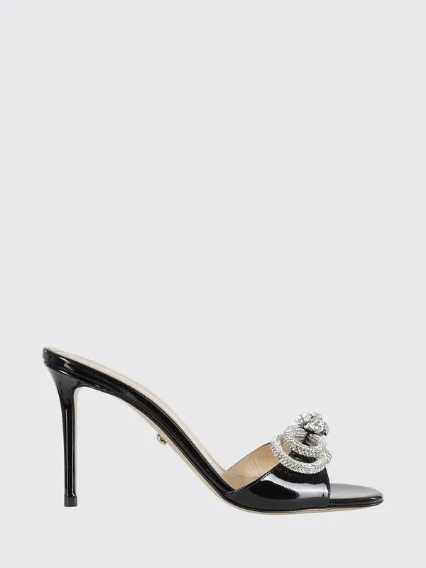 MACH&MACH Patent Leather Mules With Jewel Bow
