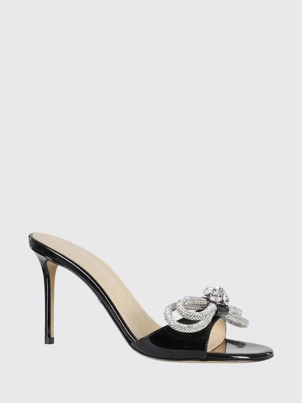 MACH&MACH Patent Leather Mules With Jewel Bow