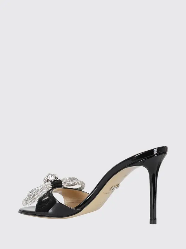 MACH&MACH Patent Leather Mules With Jewel Bow