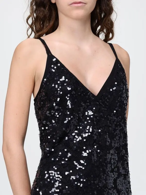 TWINSET Lace Midi Dress With Sequins - Black
