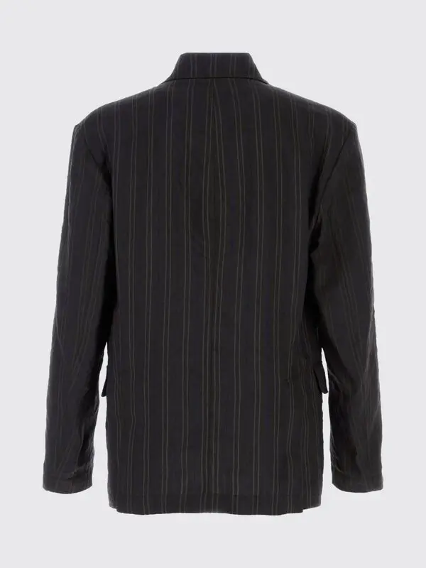 FERRAGAMO Pinstriped Linen Blend Single-breasted Blazer