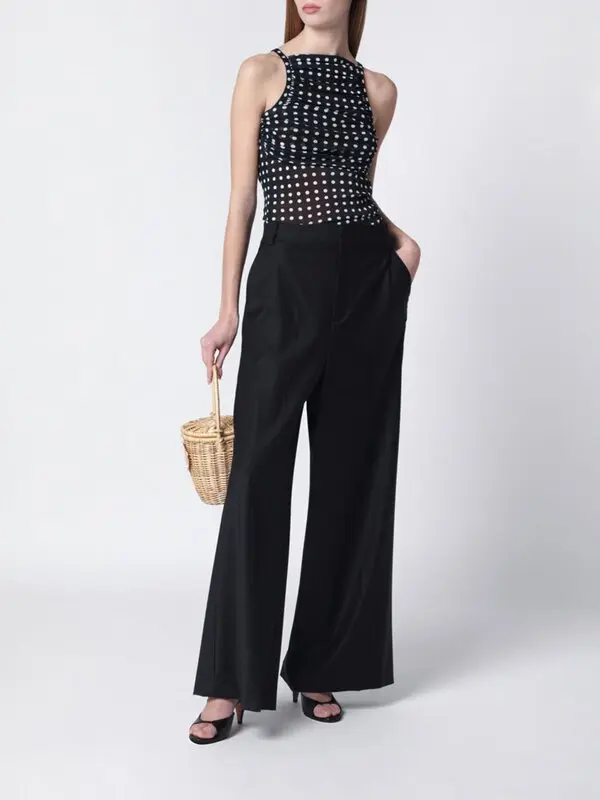 PATOU Ruched Polka Dot Viscose Top