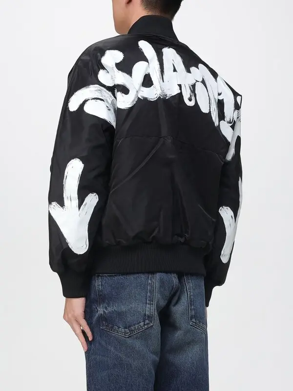 DISCLAIMER Bomber Jacket With Graphic Print