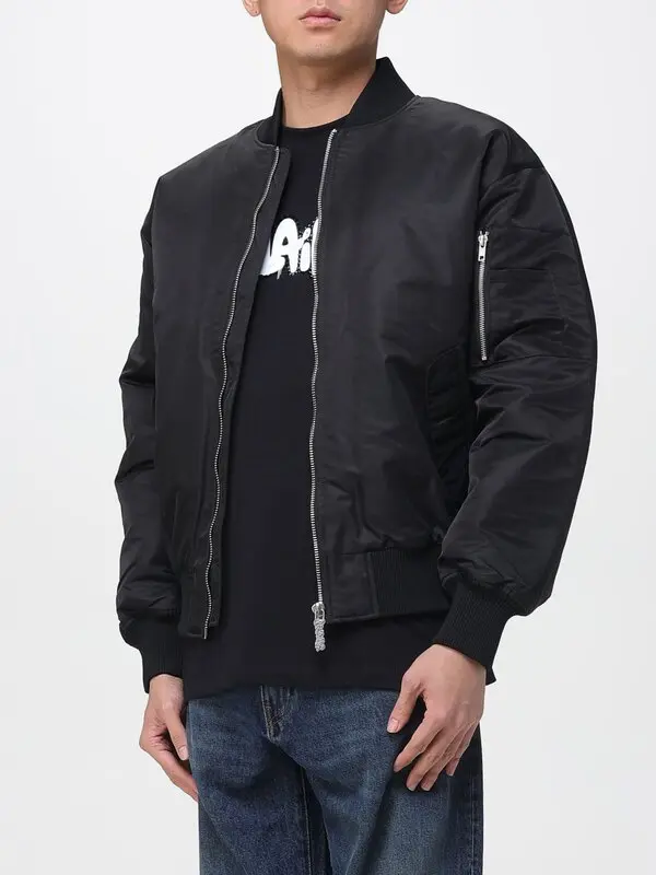 DISCLAIMER Bomber Jacket With Graphic Print