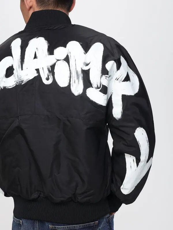 DISCLAIMER Bomber Jacket With Graphic Print