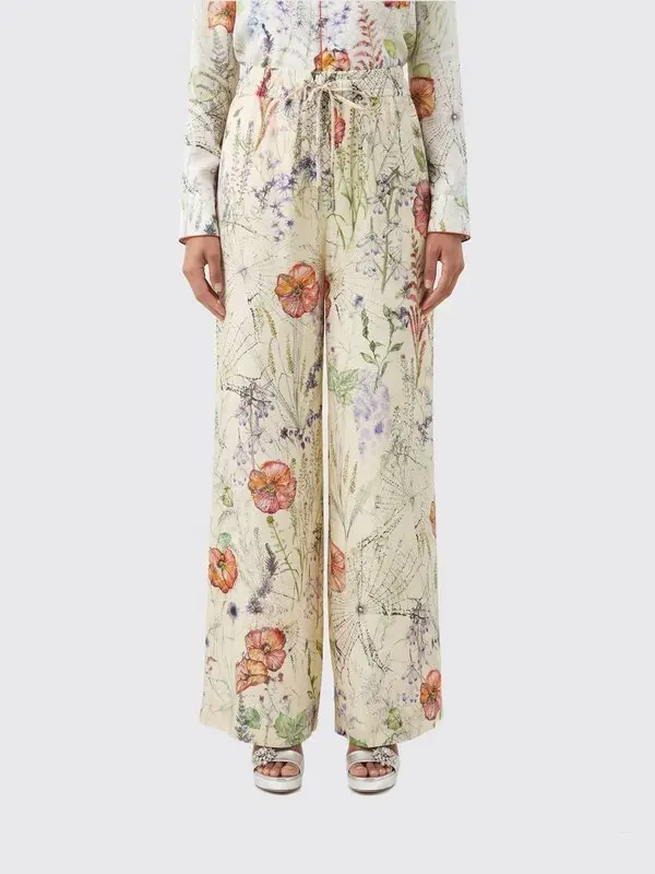 Alexander McQueen Printed Viscose Palazzo Trousers