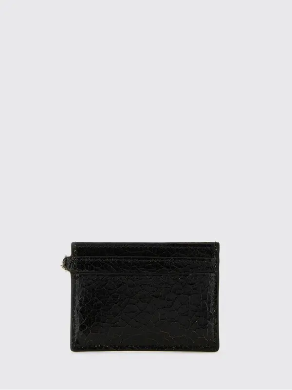 Alexander McQueen Crackled Leather Credit Card Holder