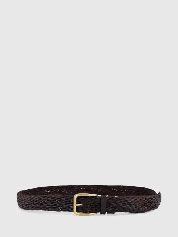 Brunello Cucinelli Woven Leather Belt - Dark