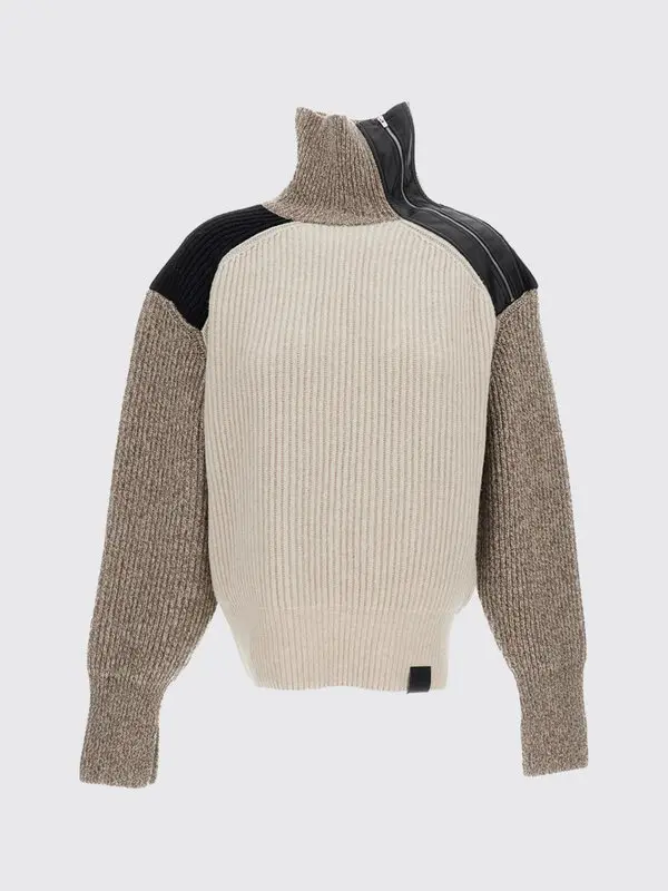 Stella McCartney Ribbed Virgin Wool Turtleneck With Abstract Pattern - Multicolor