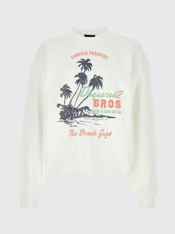 Dsquared2 Printed Cotton Crewneck Sweatshirt
