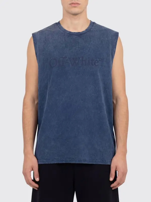 Off-White Cotton Tank Top With Logo