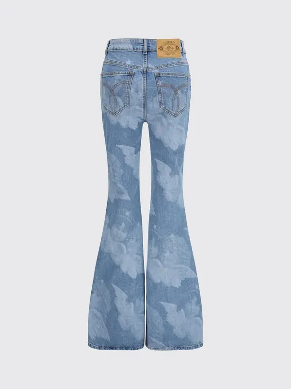 Fiorucci Printed Denim Flared Jeans
