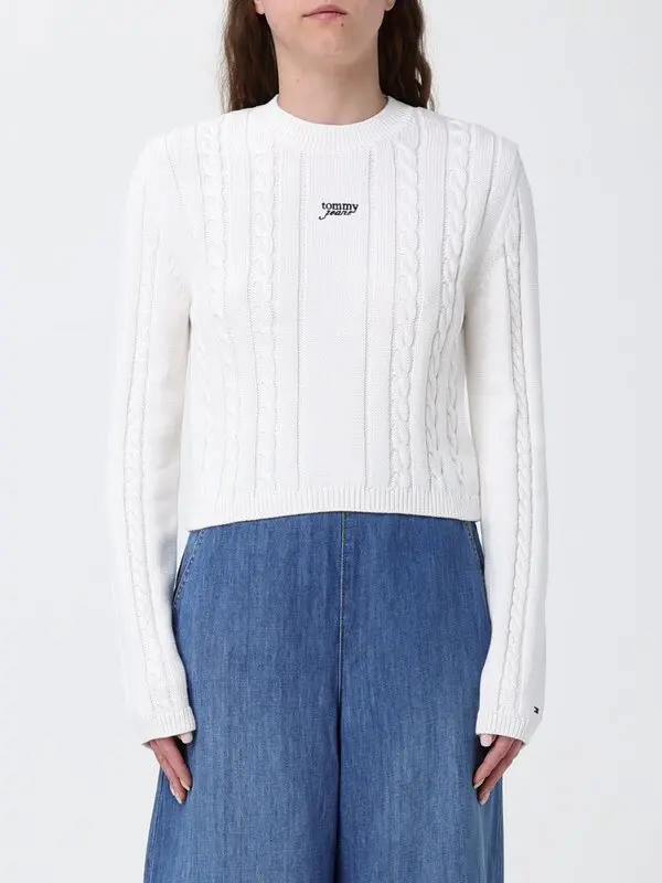 Tommy Hilfiger Cotton Knit Top With Logo - Ivory