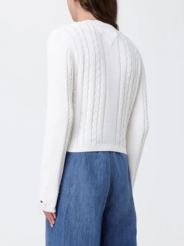Tommy Hilfiger Cotton Knit Top With Logo - Ivory