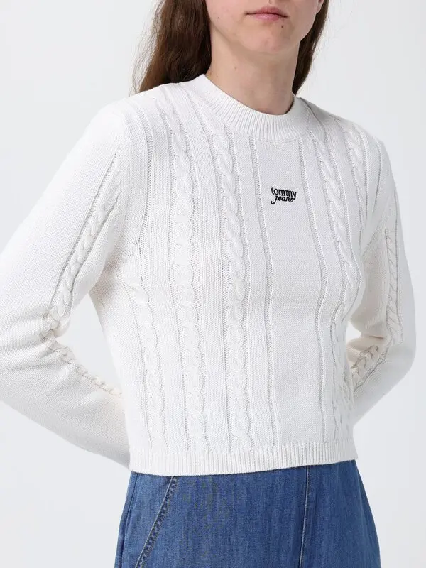 Tommy Hilfiger Cotton Knit Top With Logo - Ivory