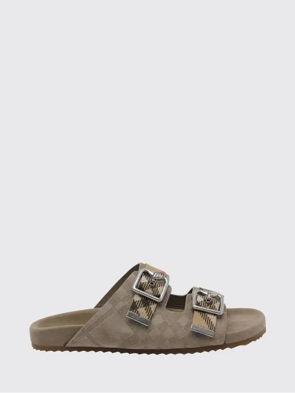 Burberry Urchin Check Embossed Suede Sandals