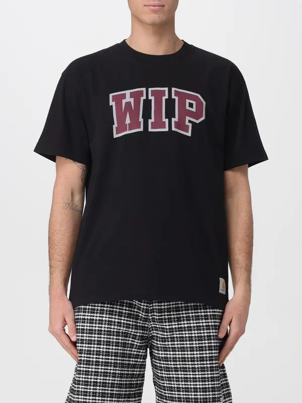 Carhartt Work In Progress Cotton T-shirt With Logo Print - Black