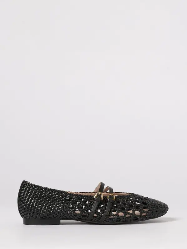 COCCINELLE Risako Woven And Perforated Leather Ballerinas