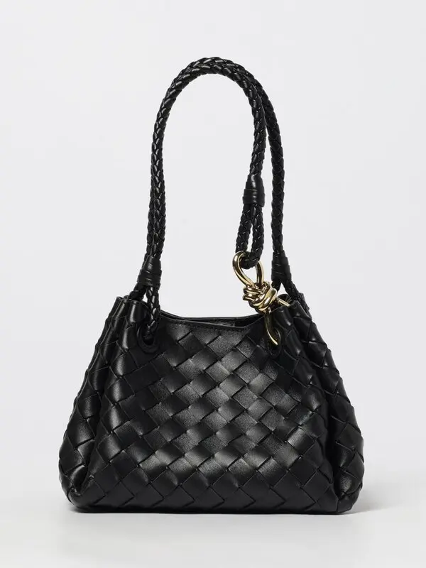 Bottega Veneta Parachute Tote Bag In Intrecciato Leather With Knot Charm - Black