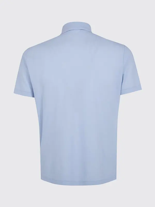 ZANONE Basic Cotton Polo Shirt - Gnawed Blue