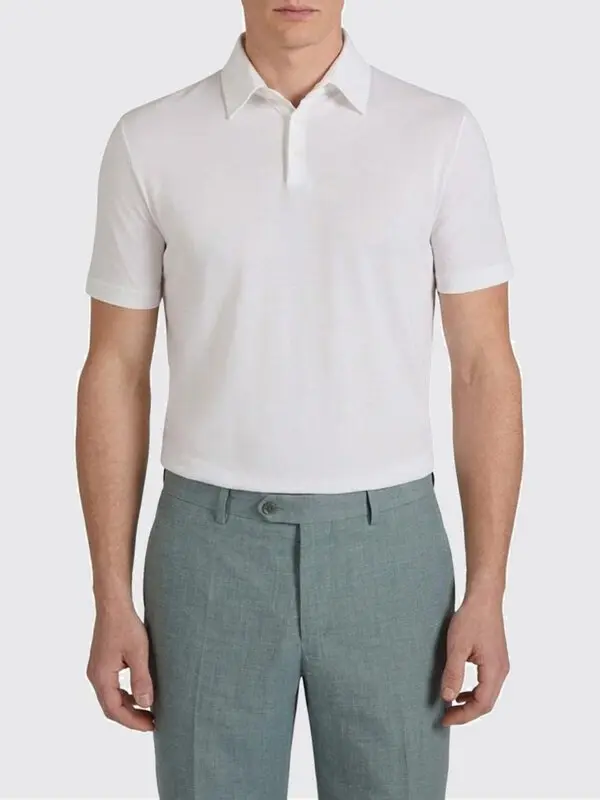 ZANONE Basic Cotton Polo Shirt - White