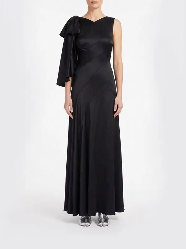 MAISON MARGIELA Satin Gown With Bow Detail